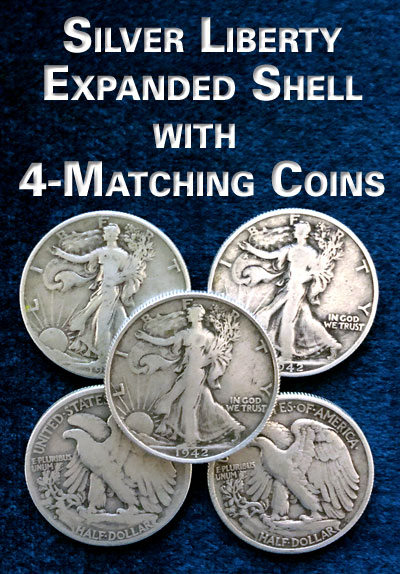 Silver Liberty Expanded Shell With Matching Coins - Meir Yedid Magic